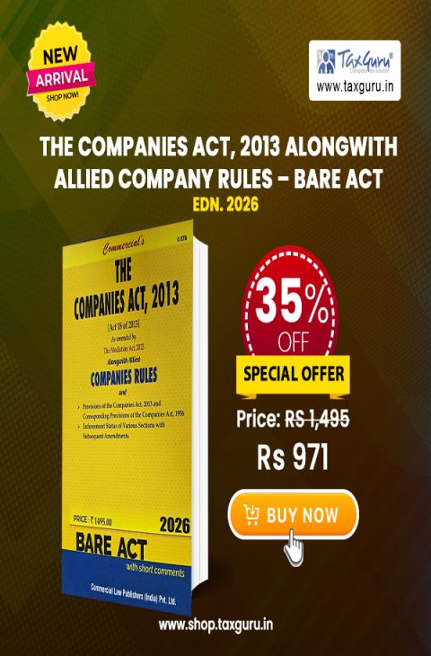 The Companies Act 2013 with Rules – Bare Act 2026