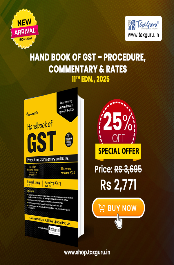 Hand Book of GST by Rakesh & Sandeep Garg at 27% Discount